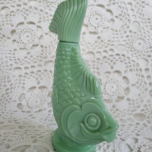 Avon Jadeite Green Glass Fish, Cotillion Jar, Coastal Home Decor - Etsy