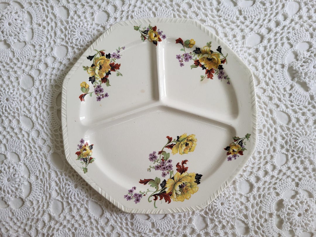 Thompson Madison Divided Plate With Floral Pattern, Mix & Match Serving ...