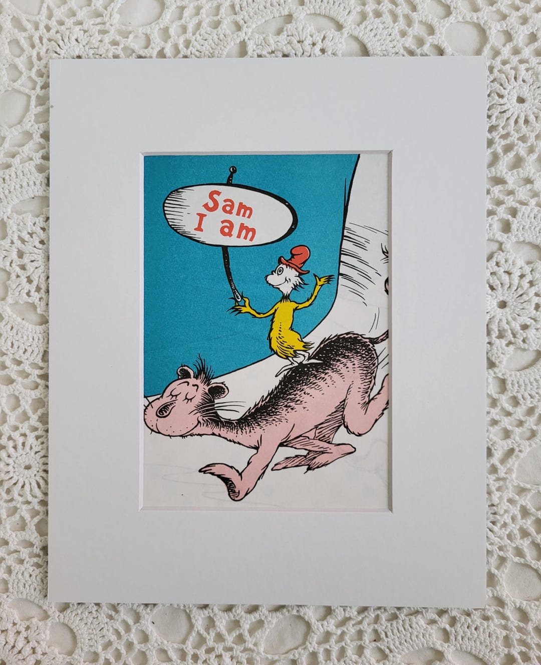 Sam I Am From Green Eggs and Ham by Dr. Seuss, Matted Upcycled Book ...