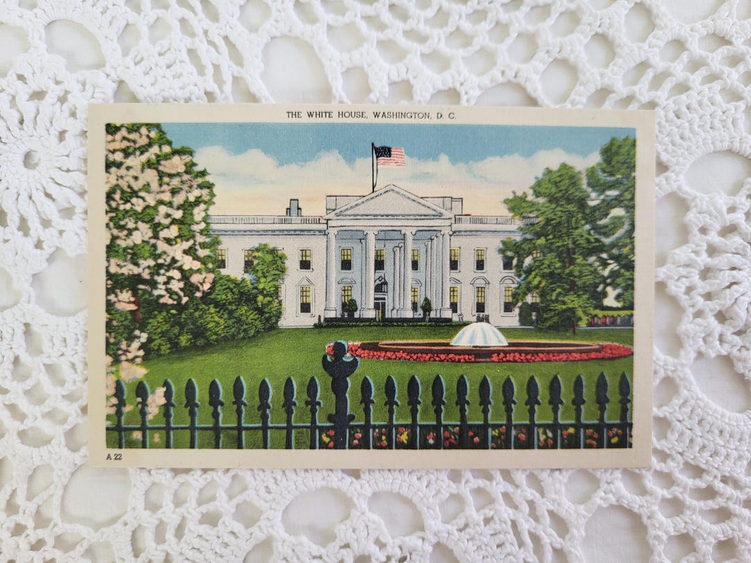 Vintage Postcard of the White House, Paper Ephemera, Wedding Stationery ...