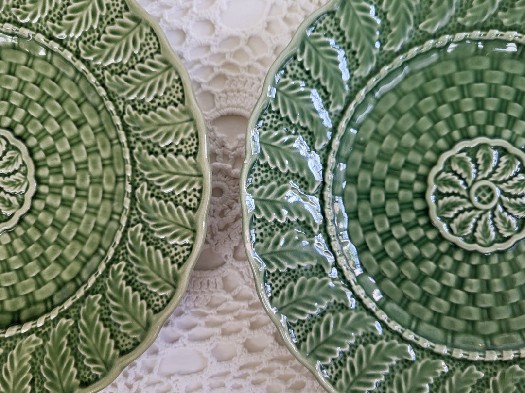 Leaf Green Majolica Plate, Decorative Plate Wall - Etsy