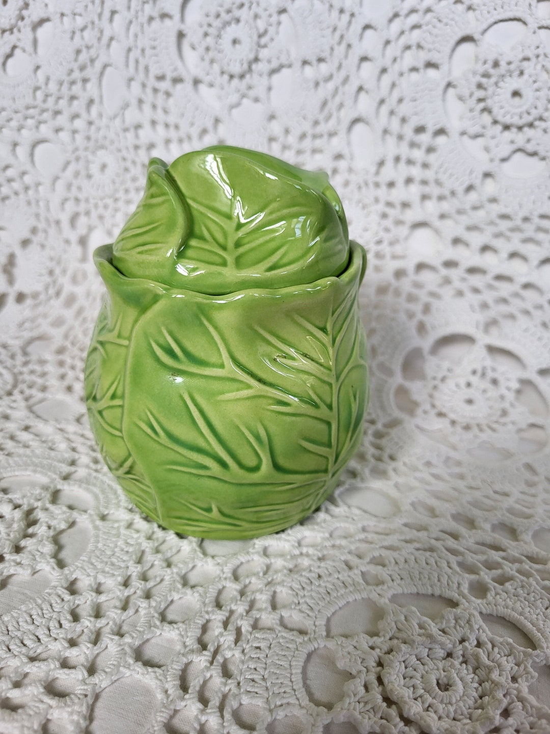 Vintage 1970's Ceramic Cabbage Ware Sugar Bowl by Holland Mold, Easter ...