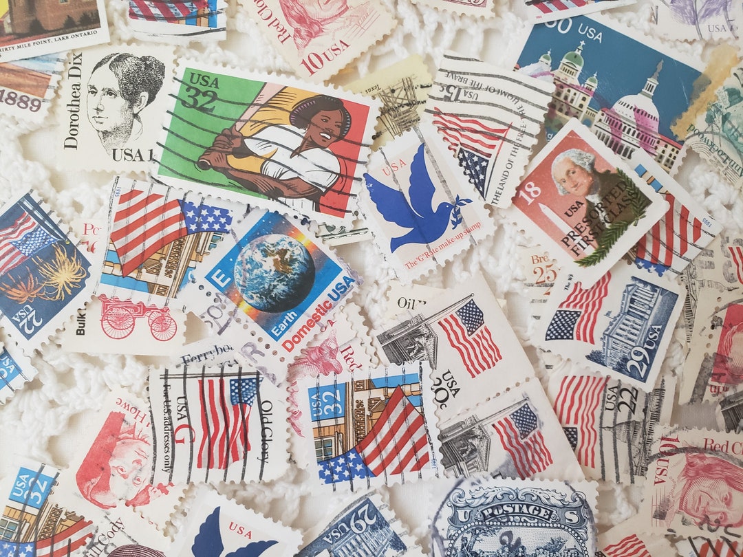 Vintage USA Postage Stamps, Paper Ephemera, Scrapbooking Craft Supplies ...