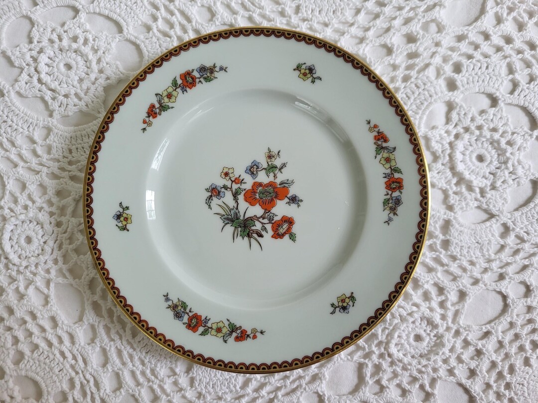 Mandarin Pattern Floral Plate by Raynaud, Limoges, France, Decorative ...