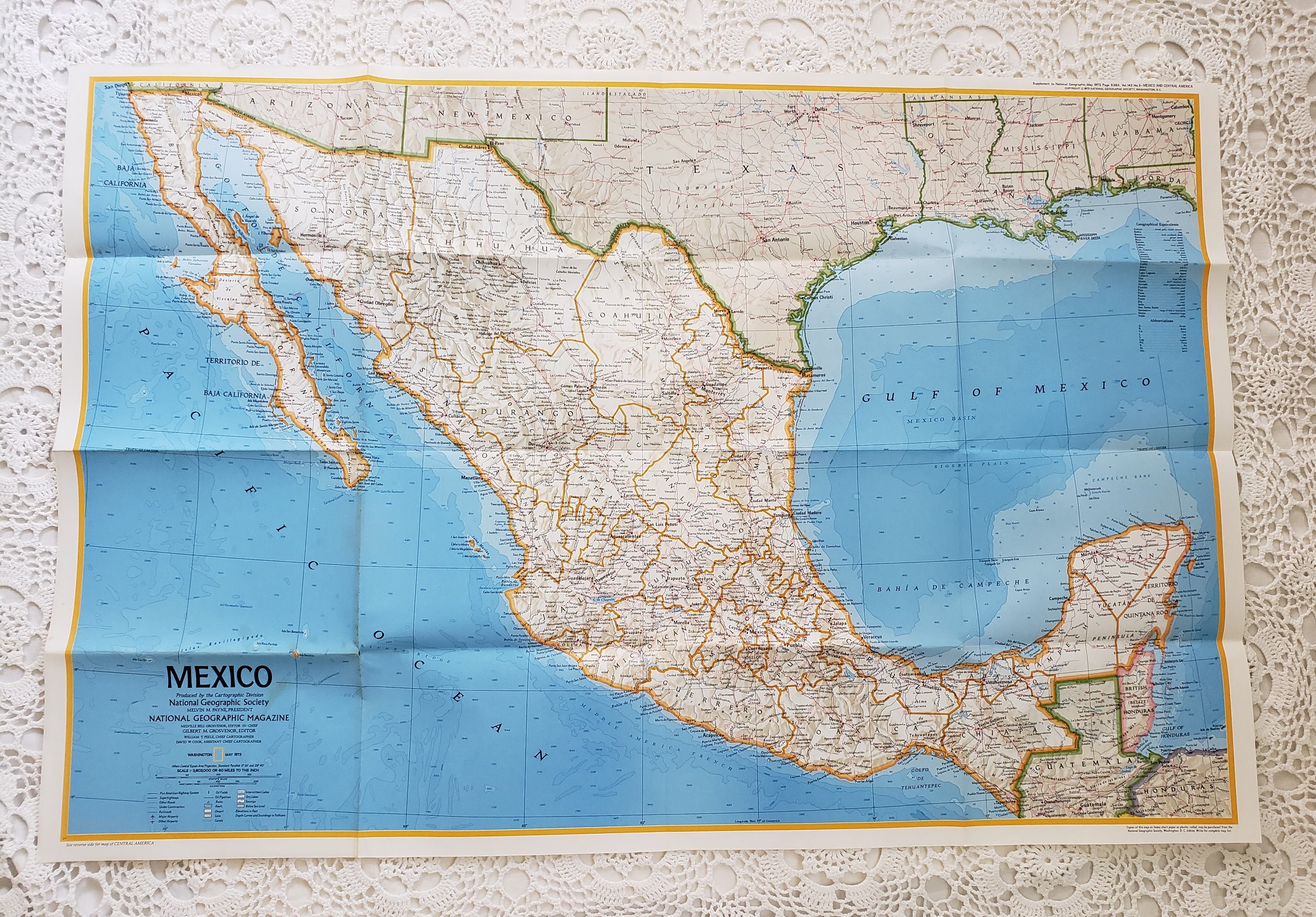 1973 Mexico Map by National Geographic - Etsy
