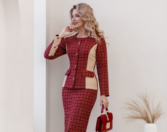 Tweed Suit Women | Etsy