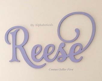 Nursery Name Sign Baby Girl Boy Script Wooden Letters Middle - Etsy