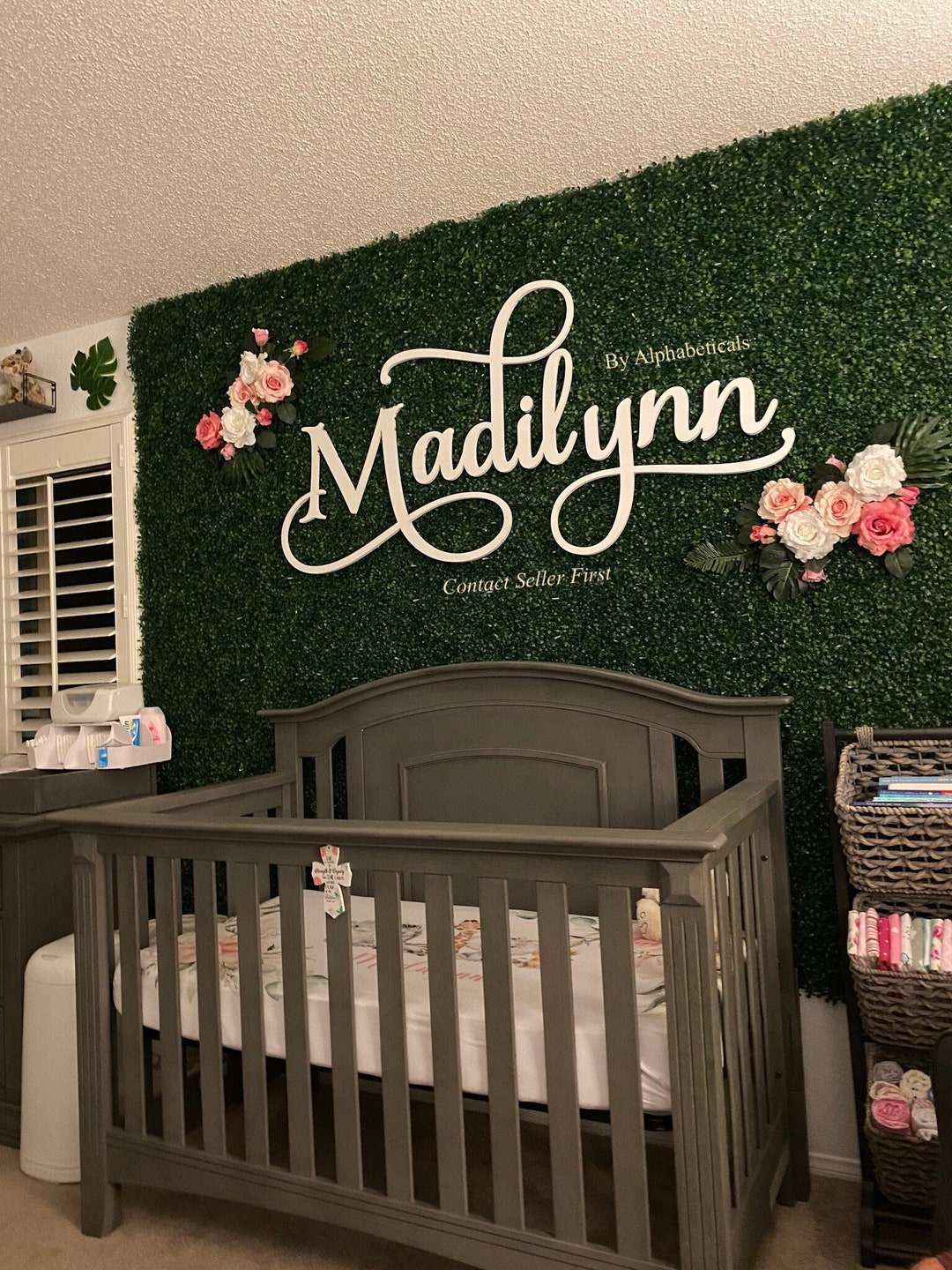Madilynn Baby Name Sign for Nursery Decor Girl Boy Alphabeticals Over ...