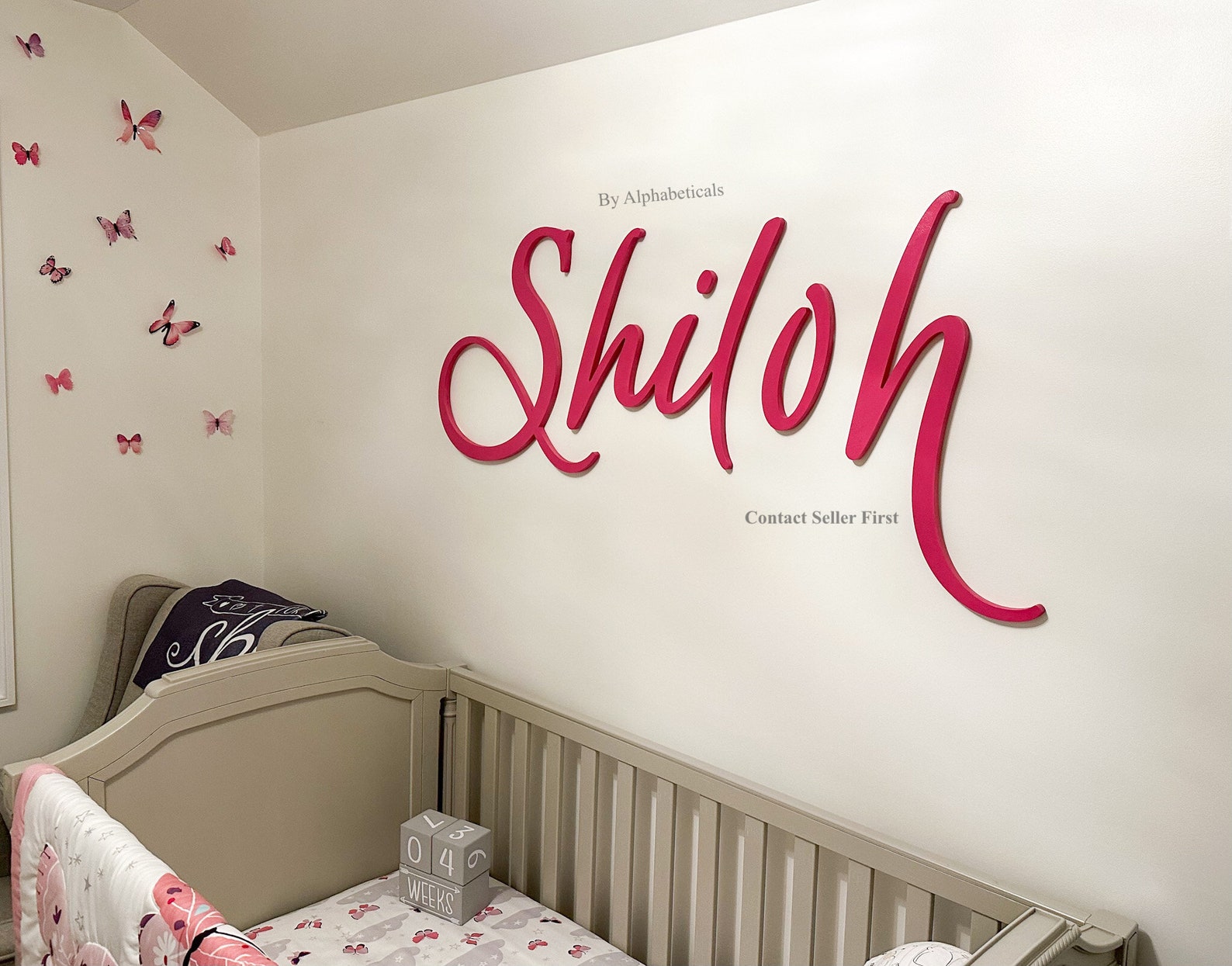 Baby Name Sign for Nursery Girl Boy First and Middle Above - Etsy