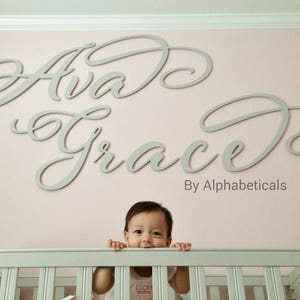 Baby Name Sign for Nursery Boy Girl Over Crib Decor Wooden Letters for ...