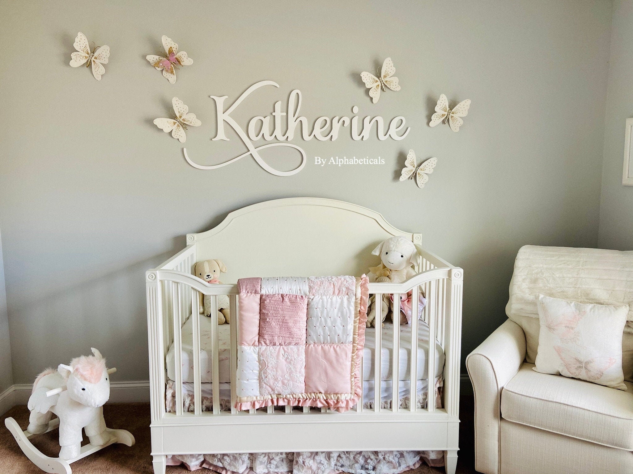 Nursery Name Sign Girl Wall Name Letters Alphabeticals Baby | Etsy