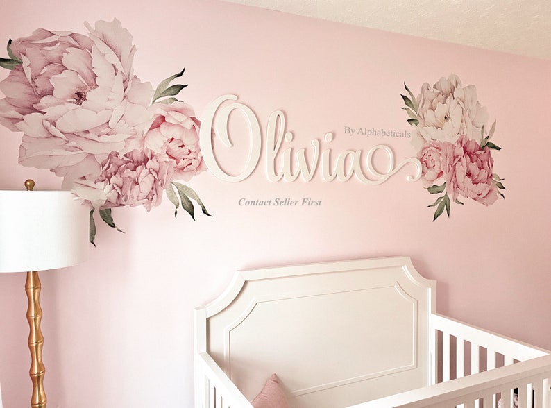 Olivia Nursery Name Sign Baby Girl Boy Over Crib Wooden - Etsy
