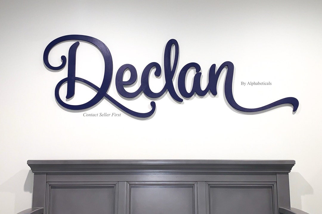 Nursery Name Sign Baby Boy Girl Wooden Wall Letters Decor Above Crib ...