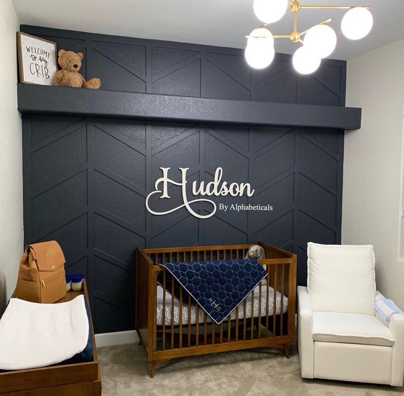 Name Sign for Nursery Baby Boy Girl Alphabeticals Hudson Wooden Letters ...