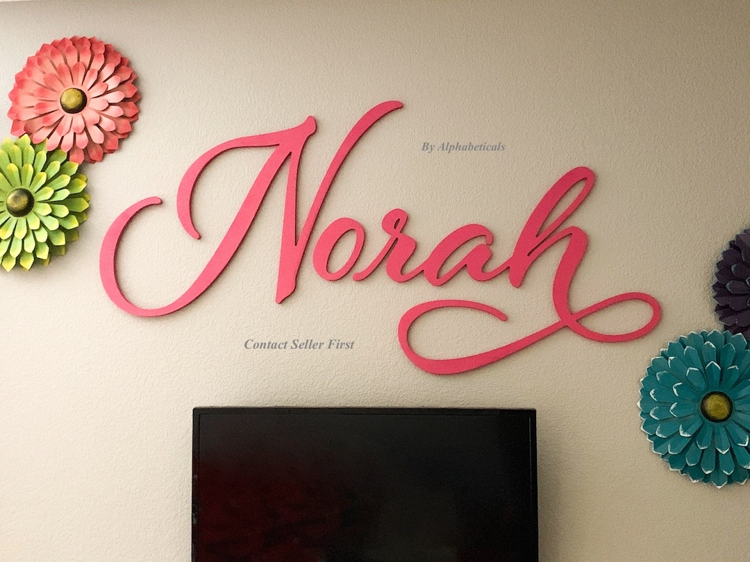 Baby Name Sign for Nursery Decor Girl Boy Wooden Letters for Wall Over ...