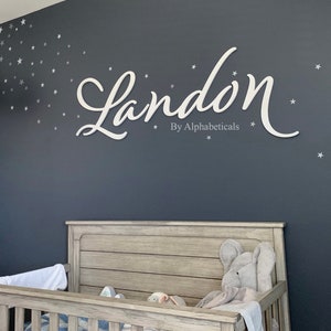 Baby Boy Girl Nursery Name Signs Wooden Letters for Wall Decor First ...