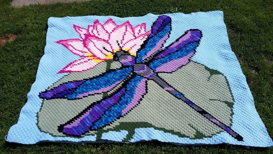 MINI C2C DRAGONFLY Mini C2c Graph Pattern With Row by Row Written Color ...