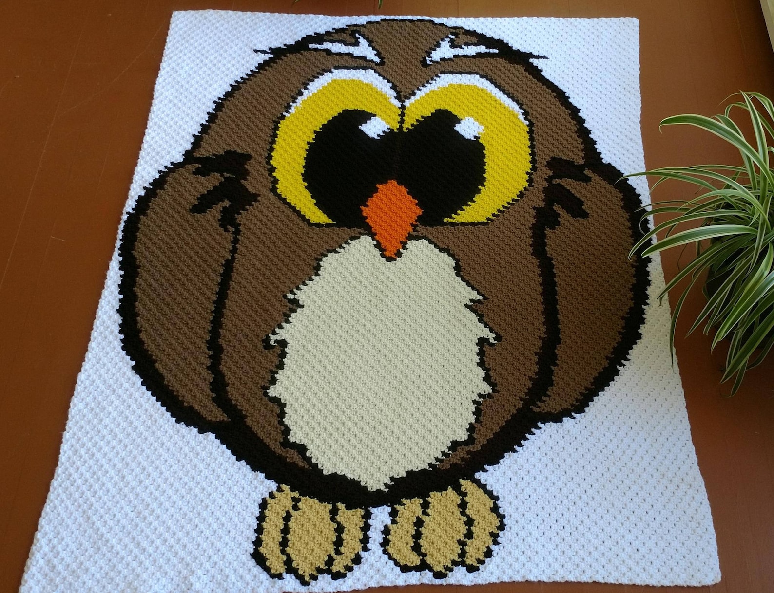 Bg Eyed Owl Mini C2c Pattern With Written Color and Block Count ...