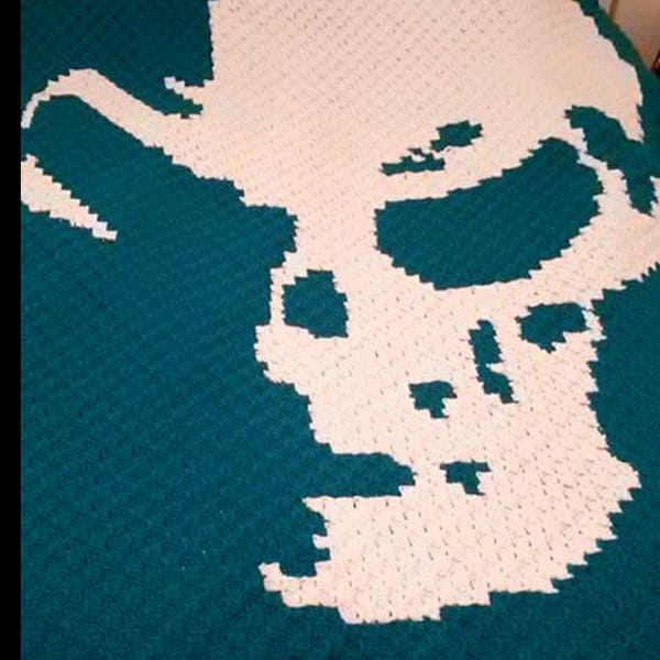 Skull Crochet Blanket Pattern - Etsy
