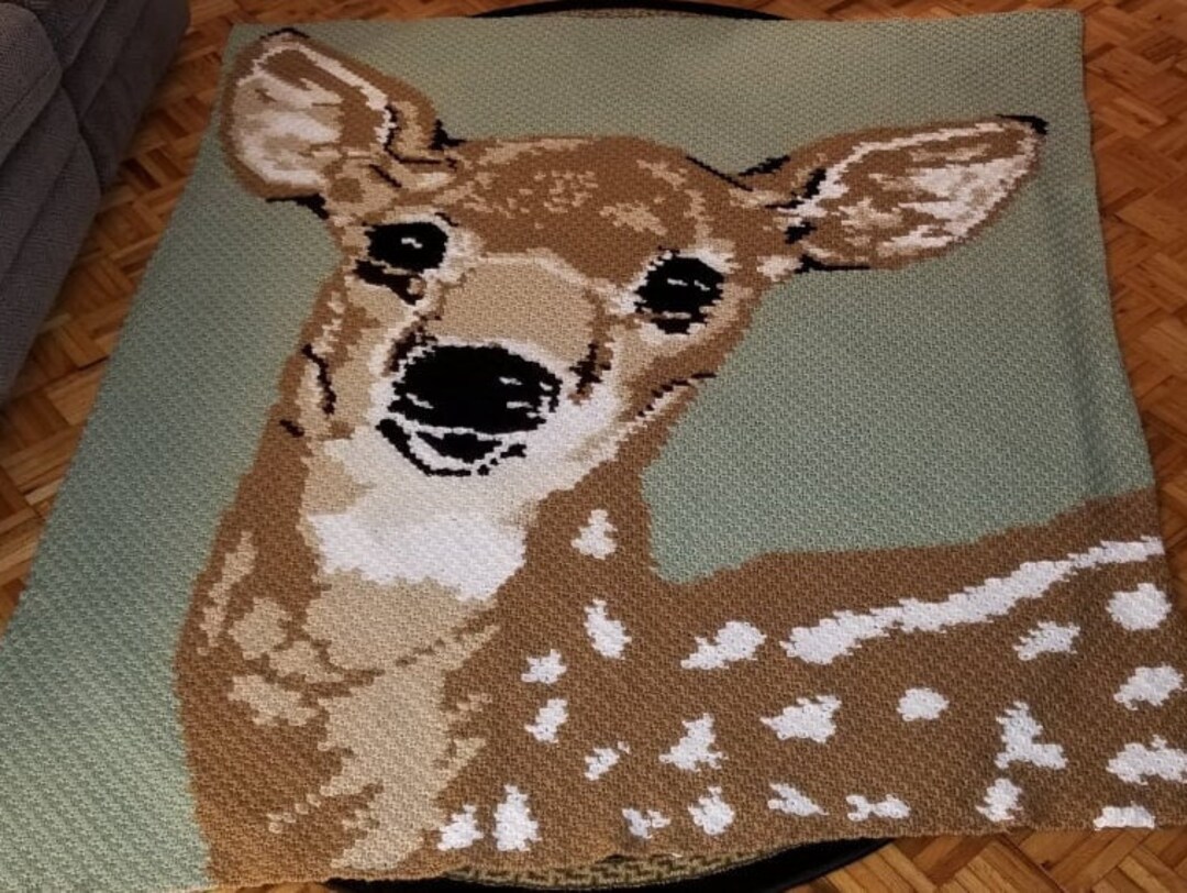 FAWN MINI C2C Graph Afghan Pattern With Written Instructions and Mini ...