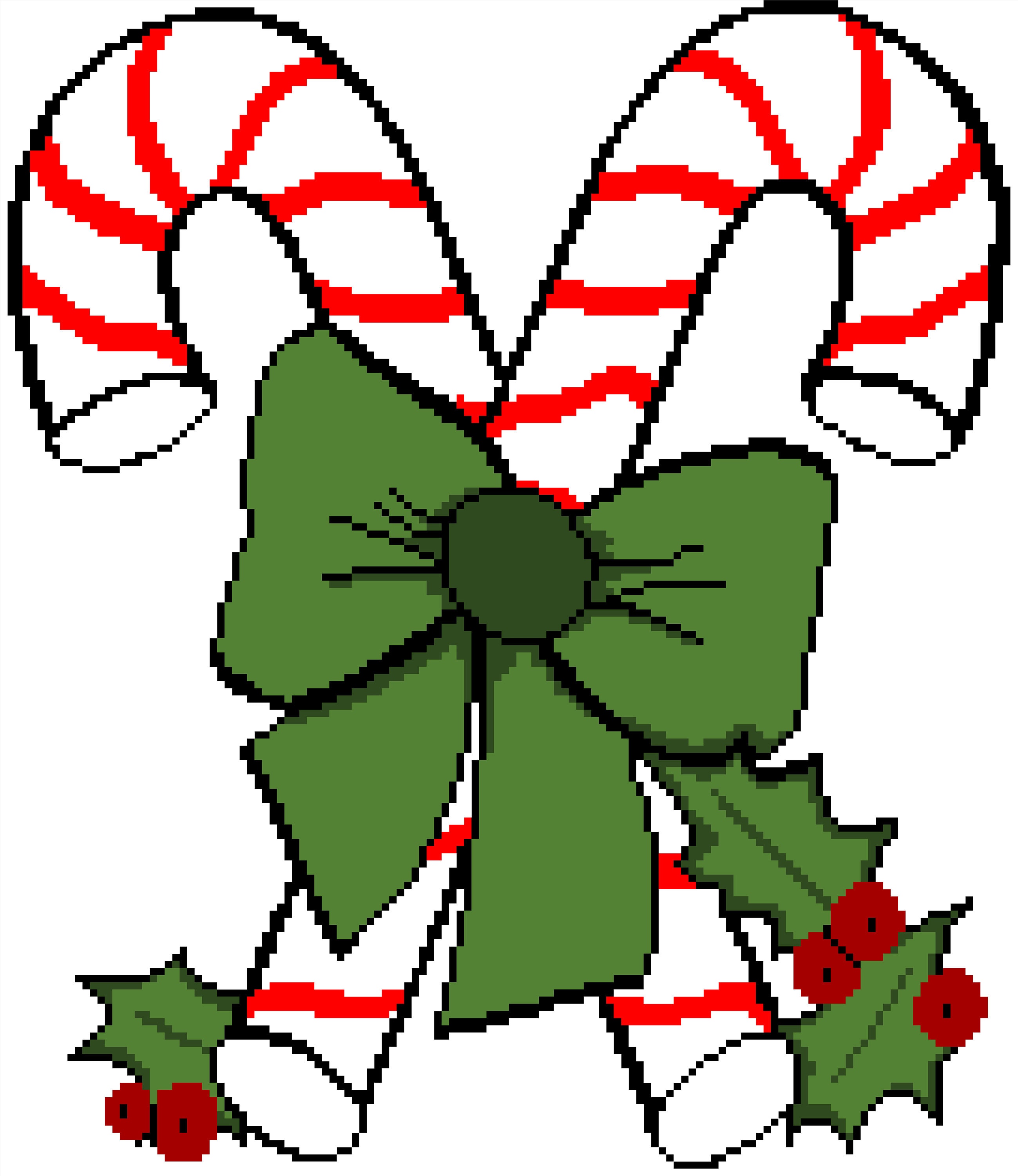 Candy Cane Mini C2c Pattern Graph With Written Color Count Intructions ...