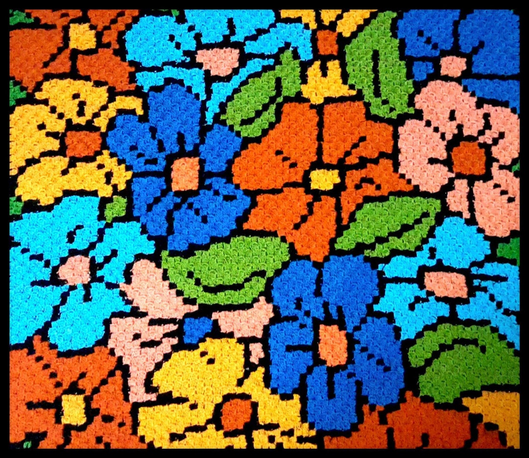 FLOWERS FOREVER C2C Graph Pattern With Row by Row Written Color Chart ...