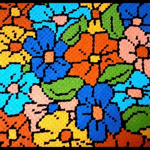 FLOWERS FOREVER C2C Graph Pattern With Row by Row Written Color Chart ...