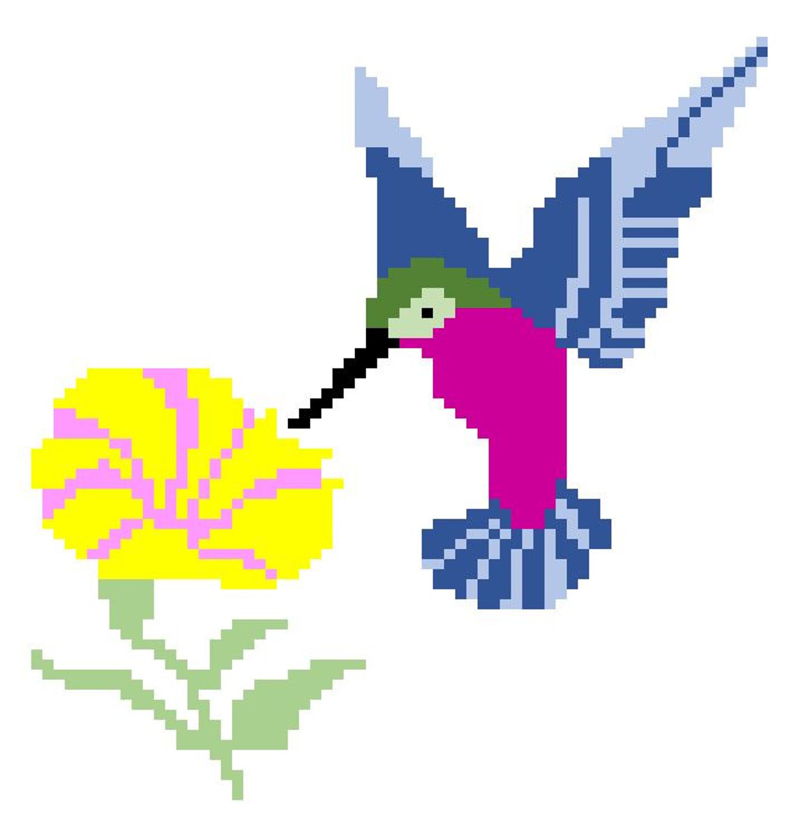 C2C Graph Hummingbird and Flower C2c Crochet Graph Pattern - Etsy Canada