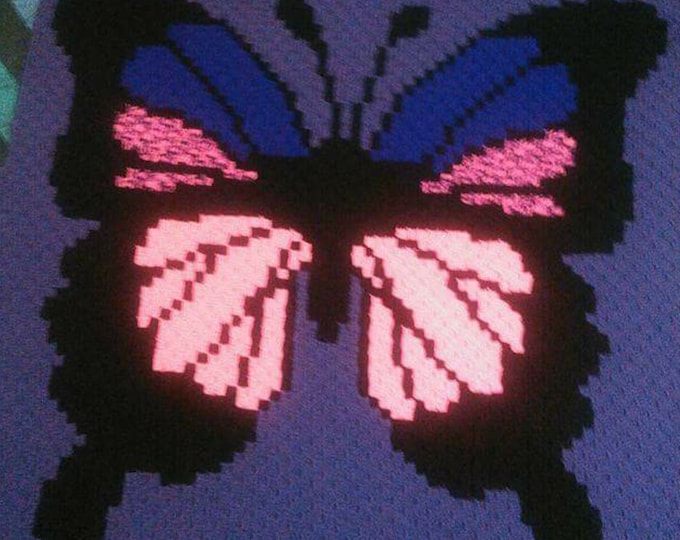 Luna Moth Afghan C2C Häkelanleitung & Graphghan Häkelanleitung Ecke zu ...