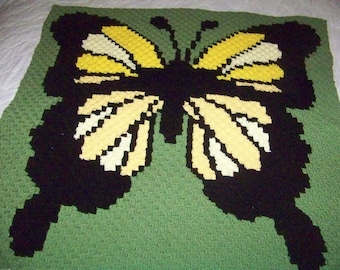 Butterfly Orchid Silhouette Crochet Graph Cross Stitch c2c, Mini C2c ...