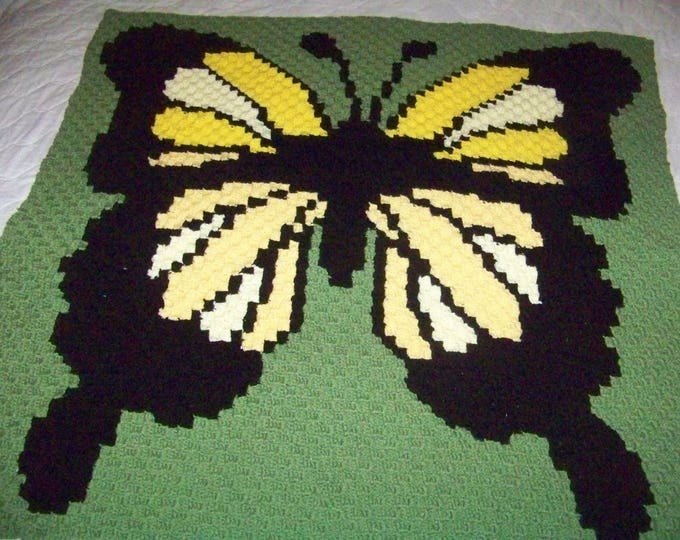 Luna Moth Afghan C2C Häkelanleitung & Graphghan Häkelanleitung Ecke zu ...