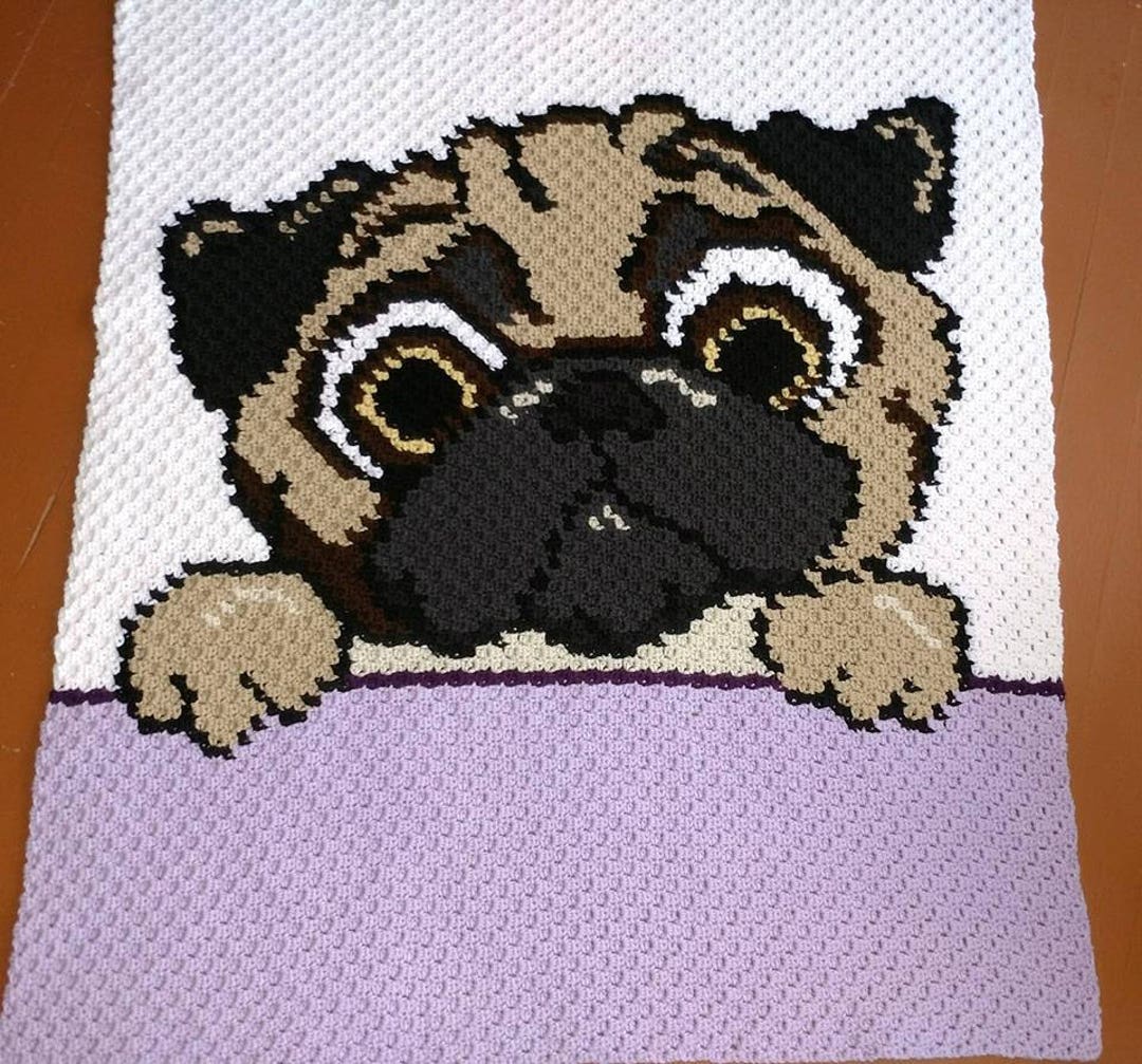 Pug Puppy Mini C2c Graph With Written Color and Block Count Intructions ...