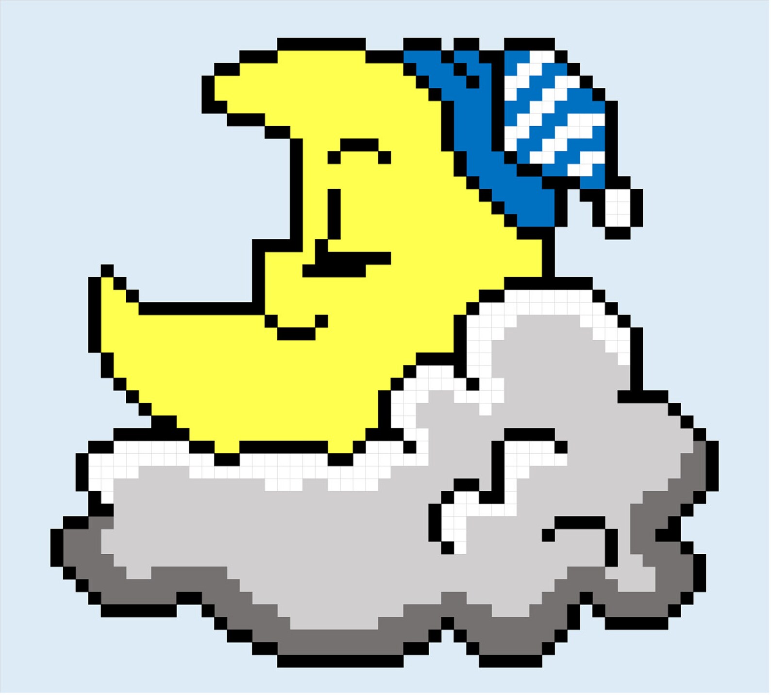 C2C Graph MOON MAN C2C Baby Blanket With Row by Row Written | Etsy