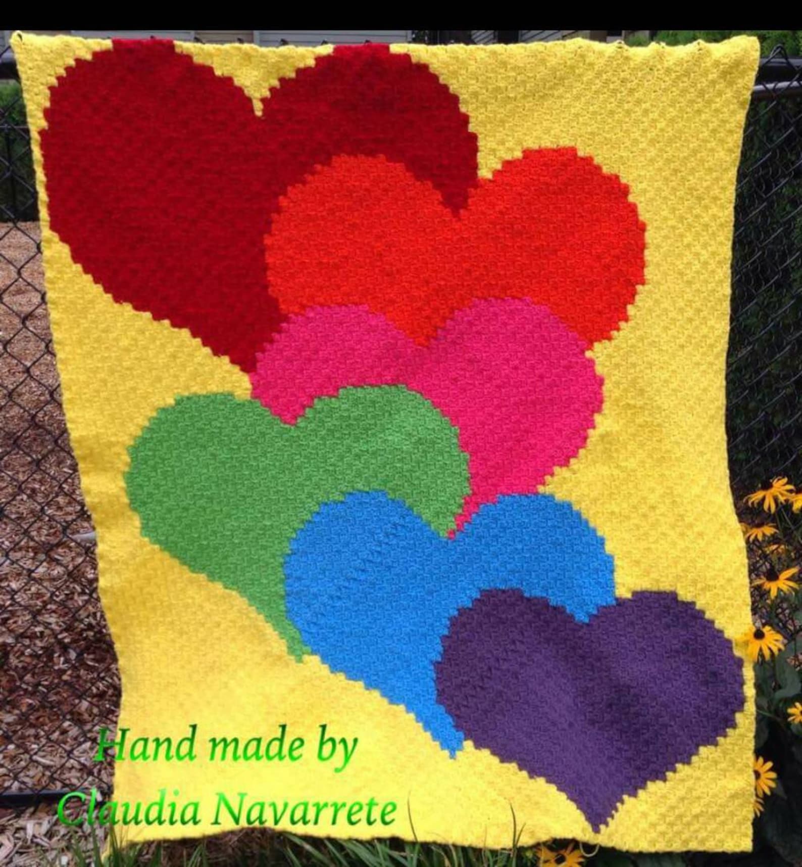 C2C GRAPH Rainbow Hearts C2c Pattern With Written Word/color Chart ...