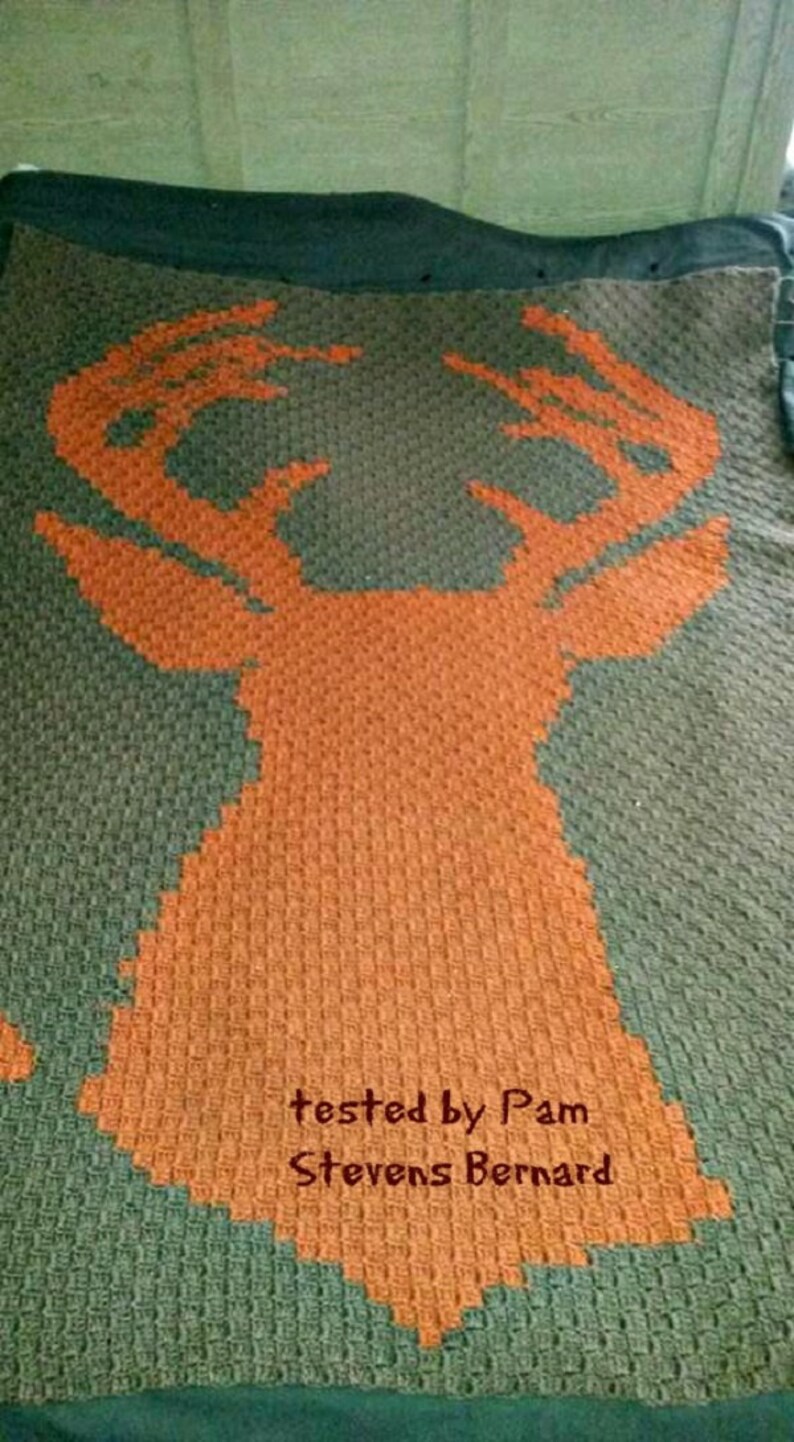 C2C Graph Deer Head C2C Crochet Graph With Row by Row Color - Etsy