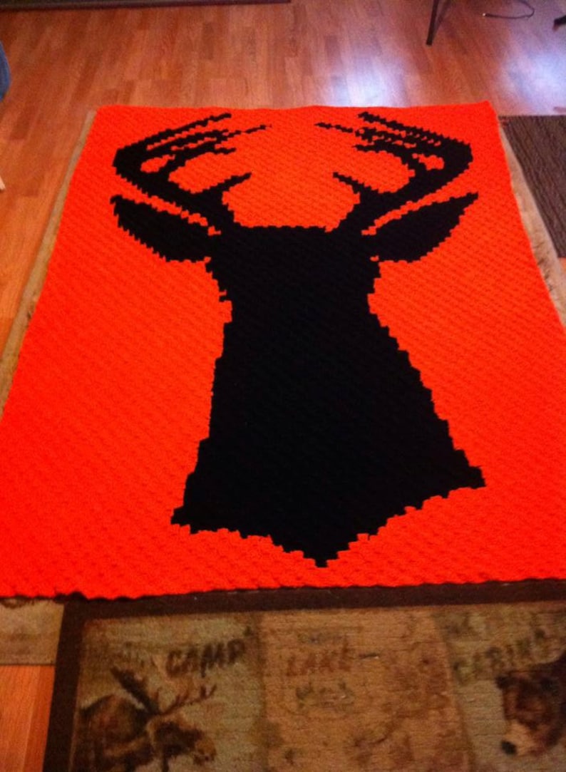 C2C Graph Deer Head C2C Crochet Graph With Row by Row Color Chart ...