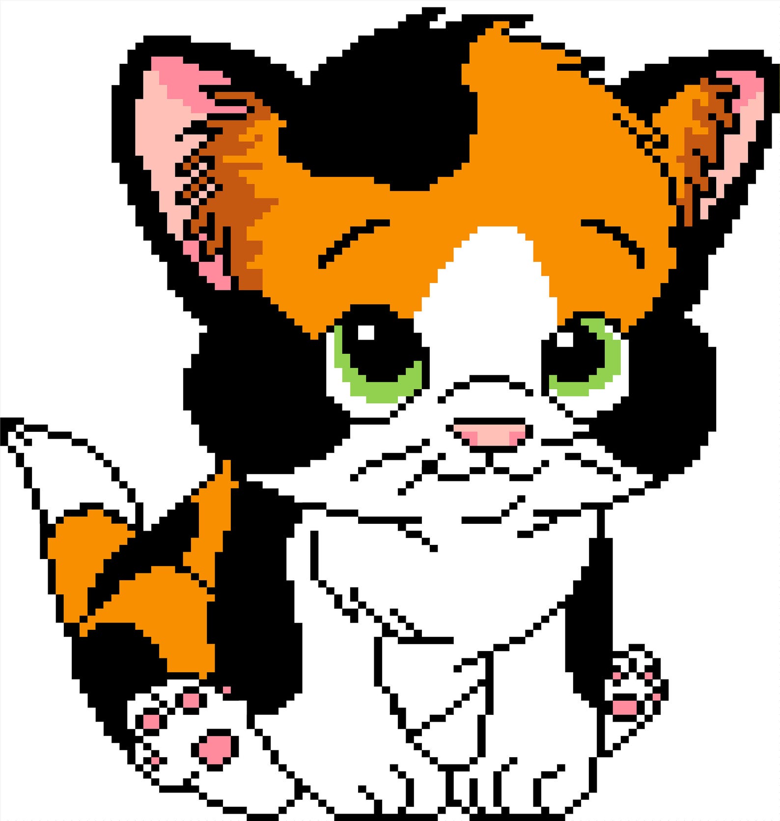 Calico Cat Kitty Mini C2c Pattern With Written Color and Block Count ...