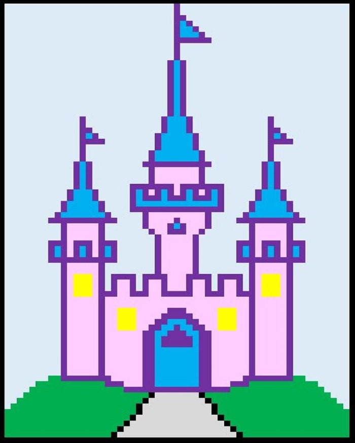 Castle Afghan C2C Graph & Word Chart | Etsy