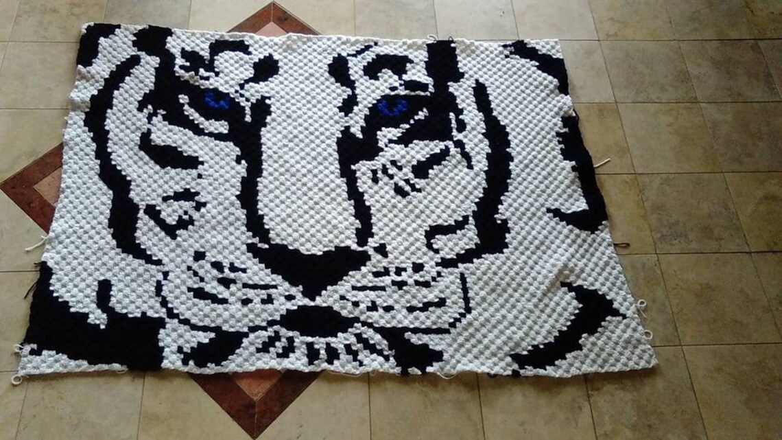 C2C Pattern WHITE TIGER C2C Graph Crochet Pattern With Color - Etsy