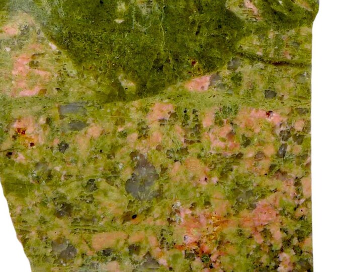 Unakite Slab Unakite Jasper Slice Unpolished Green Epidote, Peach Pink ...