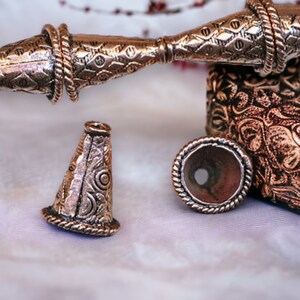 Solid Copper Jewelry Cones With Fancy Texture Pair of 15mm X 12mm Cones ...