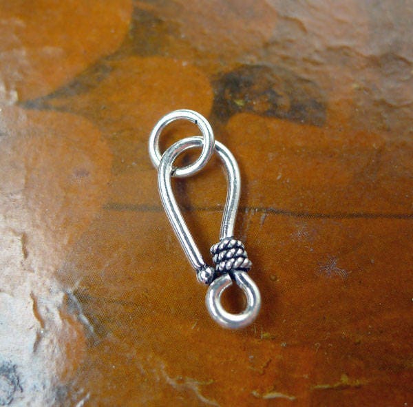Sterling Silver J Hook Jewelry Clasp Set Solid 925 20mm Hook Clasp With ...