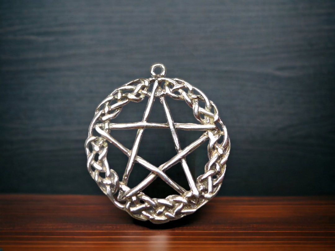 Sterling Silver Celtic Pentacle Pendant Pentagram Necklace - Etsy