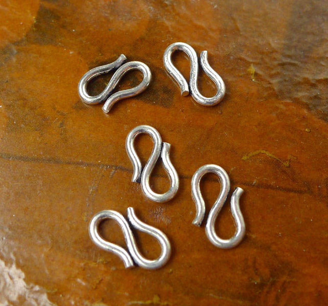 5 Small S Hook Jewelry Clasps Sterling Silver 11mm 5 Clasps for Jewelry ...