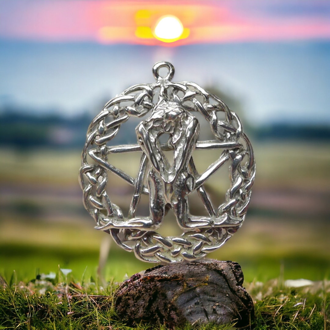 Sterling Silver Great Rite Pentacle Pendant Celtic Sex Magic Lovers ...