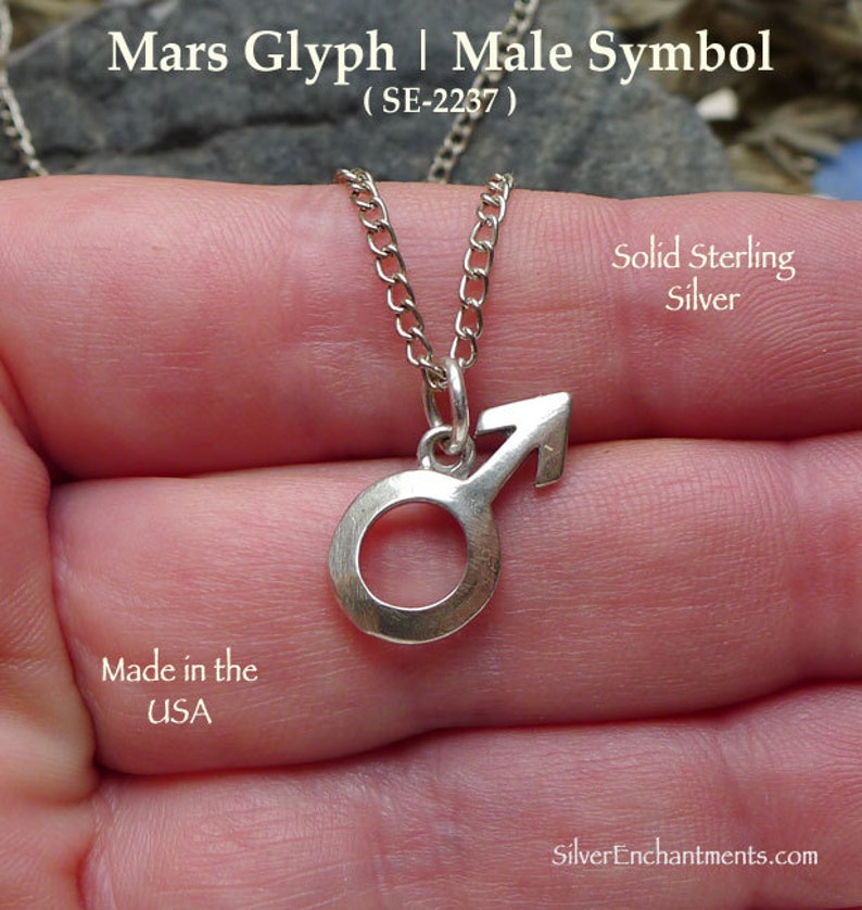 Sterling Silver Mars Charm Male Gender Symbol Astrological Glyph Planet ...