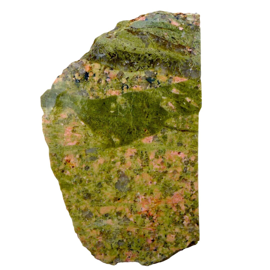 Unakite Slab Unakite Jasper Slice Unpolished Green Epidote, Peach Pink ...