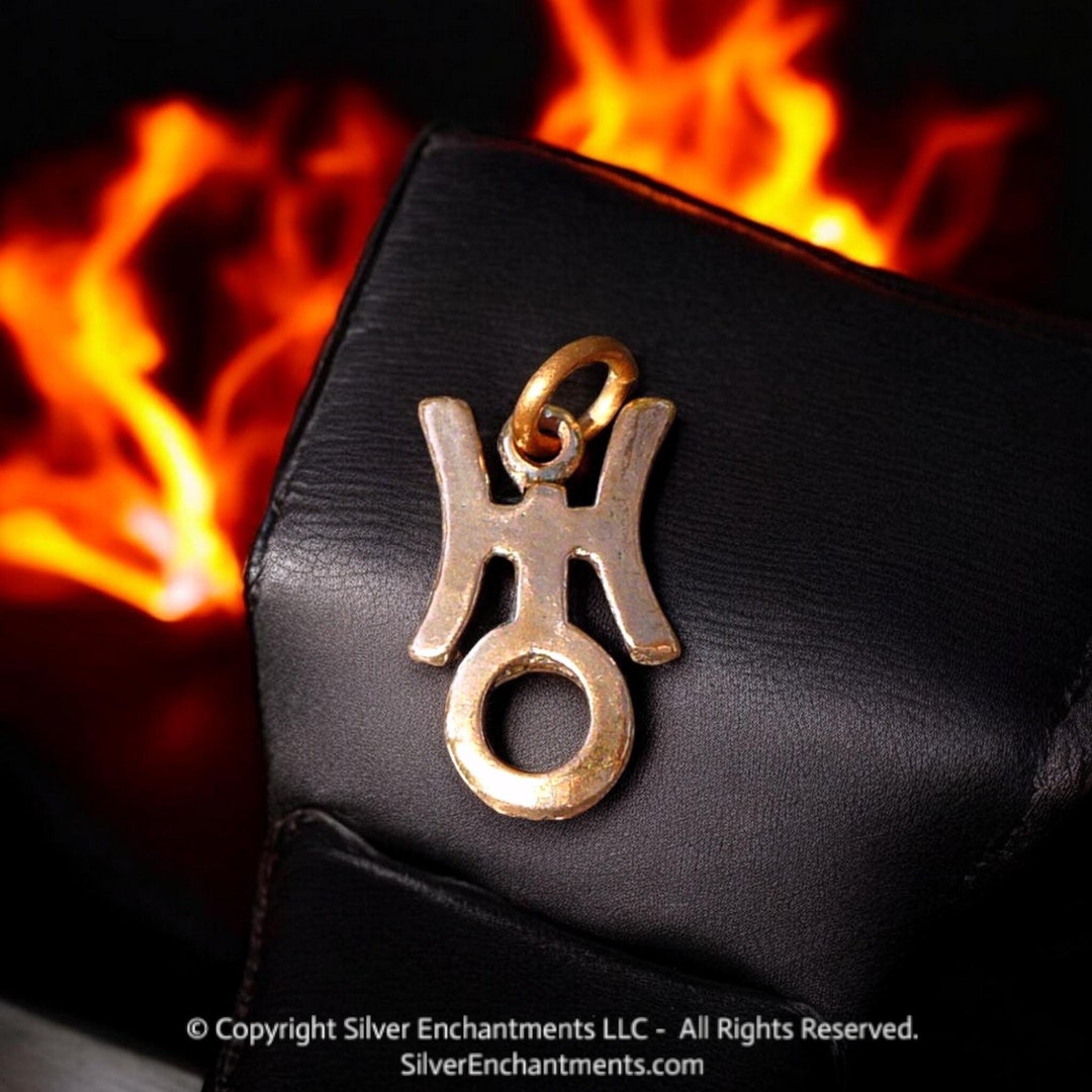 Uranus Charm Pendant Solid Copper Uranus Astrology Glyph Planet ...