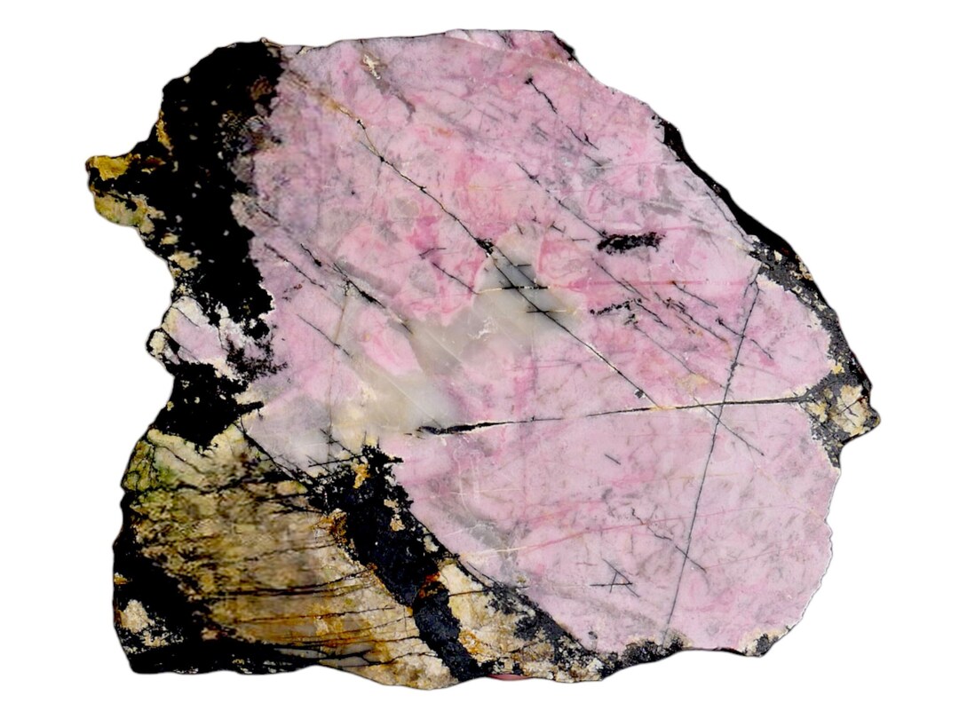 Rhodonite Slab Lapidary Slice Natural Pink Stone 119x109x7.3mm - Etsy