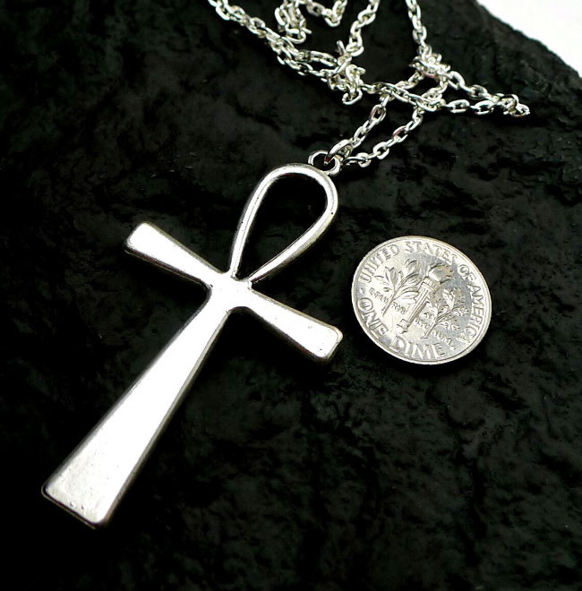 Large Ankh Necklace Everyday Silver Egyptian Jewelry Ankh - Etsy España